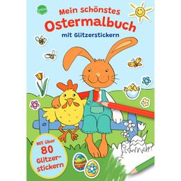 arena Mein schönstes Ostermalbuch mit Glitzerstickern (Mit über 80 Glitzerstickern) - Silke Reimers, Kartoniert (TB)