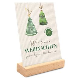 Brunnen Wir feiern Weihnachten - Adventskalender mit Holzaufsteller