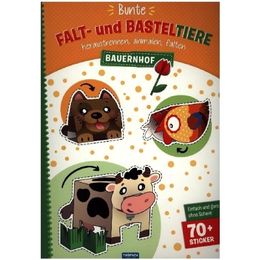 Trötsch Trötsch Bastelbuch Bunte Falt- und Basteltiere - Bauernhof, Kartoniert (TB)