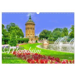 Mannheim - Die Stadt im Quadrat (Wandkalender 2024 DIN A3 quer), Calvendo Monatskalender