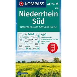 KOMPASS Wanderkarte 755 Niederrhein Süd, Naturpark Maas-Schwalm-Nette 1:50.000, Karte (im Sinne von Landkarte)