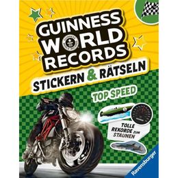 RAVENSBURGER VERLAG Guinness World Records Stickern und Rätseln: Top Speed - Eddi Adler, Martine Richter, Kartoniert (TB)