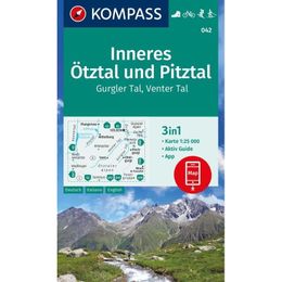 KOMPASS Wanderkarte 042 Inneres Ötztal und Pitztal, Gurgler Tal, Venter Tal 1:25.000, Karte (im Sinne von Landkarte)