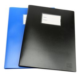 H&S Organisationsmappe Blaue schwarze A4 Präsentationsmappe mit 100 Taschen