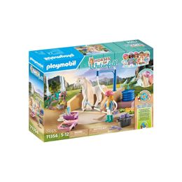 Playmobil® Konstruktionsspielsteine Horses of Waterfall Isabella & Lioness mit Waschplatz