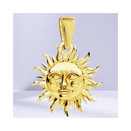 Goldene Hufeisen Sonnenanhänger Sonne Anhänger für Halsketten 925 Sterling-Silber vergoldet