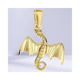 Goldene Hufeisen Kettenanhänger Drache Anhänger für Halsketten 925 Sterling-Silber vergoldet