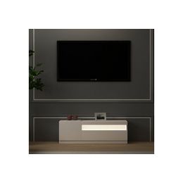 moebel17 TV-Regal TV Lowboard Weiß mit LED-Leuchten Links 2/2 9482