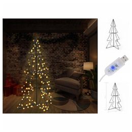 vidaXL Künstlicher Weihnachtsbaum Weihnachtskegelbaum 160 LEDs Innen und Außen 78 x 120 cm