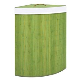 furnicato Wäschekorb Eck-Bambus Grün 60 L (1 St)