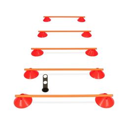 Superhund Agility-Hürde Mini-Hürden 5er Set mit Roten Markiermulden Stange 100 cm Farbe Orange