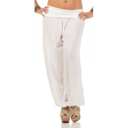 CLEO STYLE Haremshose Damen Sommerhose CL 2403 Weiß One Size (34-42)