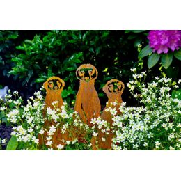 ILLUMINO Dekofigur Gartendeko Erdmännchen 3er Set Garten/Dekostecker Beet Garten (3 St)