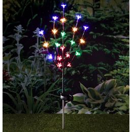 Spetebo Gartenstecker LED Solar Kirschblüten Stecker bunt