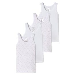 Schiesser Unterhemd 4er Pack Kids Girls Feinripp Organic Cotton (Spar-Set