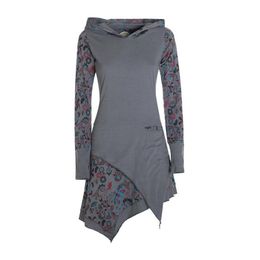 Vishes Zipfelkleid Langarm Kleid Elfen Zipfelige Elfentunika Bedruckt Hippie