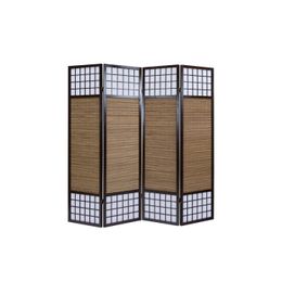 Homestyle4u Paravent Paravent Holz Raumteiler Bambus spanische Wand Trennwand Sichtschutz