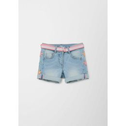 s.Oliver Jeansshorts Jeans-Shorts / Regular Fit / Mid Rise / Straight Leg Stickerei