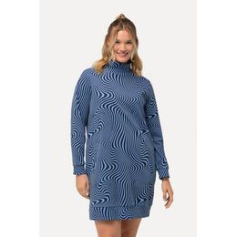 Ulla Popken Nachthemd Loungewear-Kleid Sterne Stehkragen Langarm