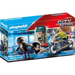 Playmobil 70572 Polizei-Motorrad: Verfolgung des Geldräubers Spielset, Mehrfarbig