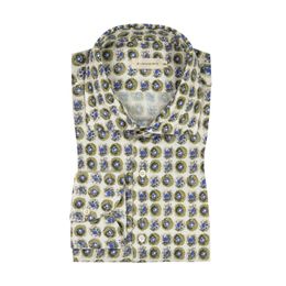 Einhorn Hemd aus einem Leinengemisch mit floralem Allover-Print