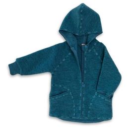 Engel - Baby-Jacke mit Kapuze und Reißverschluß - Wolljacke Gr 98/104 blau