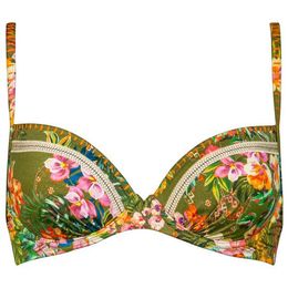 watercult - Women's Sunset Florals Bikini Top 7374 - Bikini-Top Gr 44 - D oliv