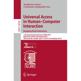 Springer International Publishing Universal Access in Human-Computer Interaction. Designing Novel Interactions, Kartoniert (TB)