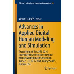 Springer International Publishing Advances in Applied Digital Human Modeling and Simulation, Kartoniert (TB)