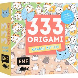 333 Origami - Kawaii Kitten - Niedliche Papiere falten für Katzen-Fans, Kartoniert (TB)