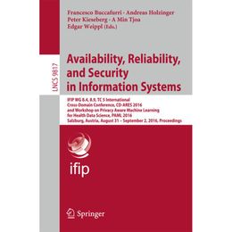 Springer International Publishing Availability, Reliability, and Security in Information Systems, Kartoniert (TB)