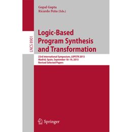 Springer Logic-Based Program Synthesis and Transformation, Kartoniert (TB)