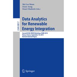 Springer Data Analytics for Renewable Energy Integration, Kartoniert (TB)