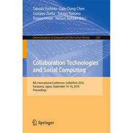 Springer Nature Collaboration Technologies and Social Computing, Kartoniert (TB)