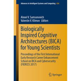 Springer International Publishing Biologically Inspired Cognitive Architectures (BICA) for Young Scientists, Kartoniert (TB)