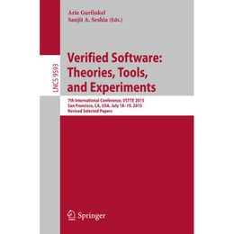 Springer Verified Software: Theories, Tools, and Experiments, Kartoniert (TB)