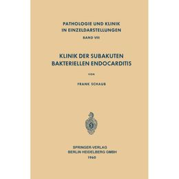 Springer Berlin Heidelberg Klinik der Subakuten Bakteriellen Endocarditis (Endocarditis Lenta) - F. Schaub, Kartoniert (TB)