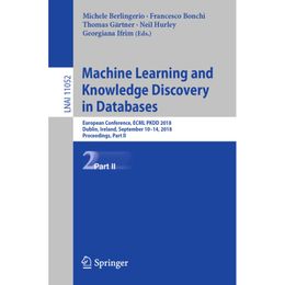 Springer Machine Learning and Knowledge Discovery in Databases, Kartoniert (TB)