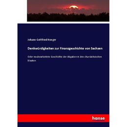 Hansebooks Denkwürdigkeiten zur Finanzgeschichte von Sachsen - Johann Gottfried Hunger, Kartoniert (TB)