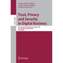 Springer Berlin Heidelberg Trust, Privacy and Security in Digital Business, Kartoniert (TB)