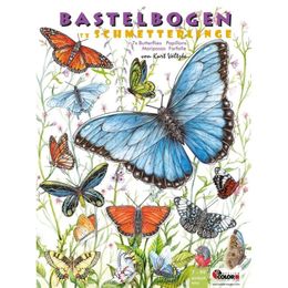 Schmetterlinge Bastelbogen 7 große Falter zum Basteln & Aufhängen aus Papier