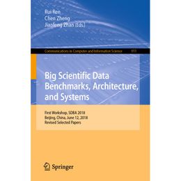 Springer Nature Big Scientific Data Benchmarks, Architecture, and Systems, Kartoniert (TB)