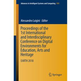 Proceedings of the 1st International and Interdisciplinary Conference on Digital Environments for Education, Arts and Heritage, Kartoniert (TB)