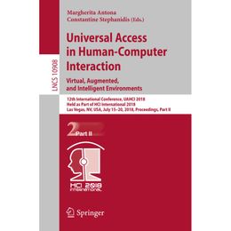 Springer International Publishing Universal Access in Human-Computer Interaction. Virtual, Augmented, and Intelligent Environments, Kartoniert (TB)