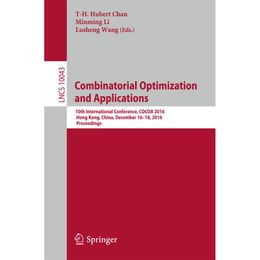 Springer International Publishing Combinatorial Optimization and Applications, Kartoniert (TB)