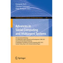 Springer International Publishing Advances in Social Computing and Multiagent Systems, Kartoniert (TB)