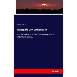 Hansebooks Manegold von Lautenbach - Georg Koch, Kartoniert (TB)