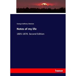 Hansebooks Notes of my life - George Anthony Denison, Kartoniert (TB)