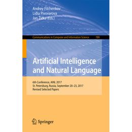 Springer International Publishing Artificial Intelligence and Natural Language, Kartoniert (TB)