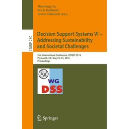 Springer International Publishing Decision Support Systems VI - Addressing Sustainability and Societal Challenges, Kartoniert (TB)